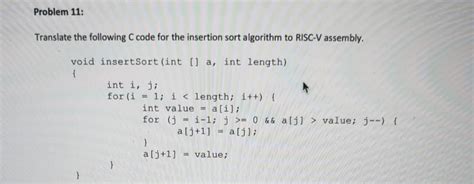 Solved Problem Translate The Following C Code For The Chegg Com