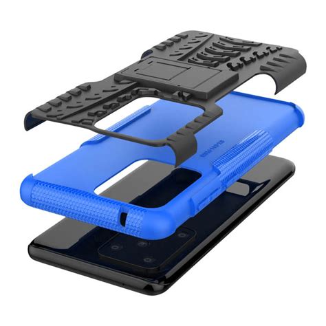 Samsung Galaxy S20 Ultra Hybrid Rugged Pc Tpu Kickstand Case Blue