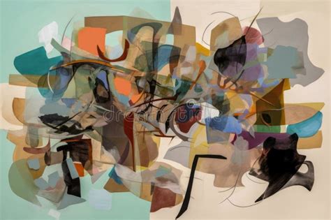 Abstract Artwork Featuring Deconstructed And Fragmented Shapes In Wispy And Nebulous Colors