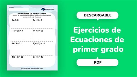 40 Ejercicios De Ecuaciones De Primer Grado
