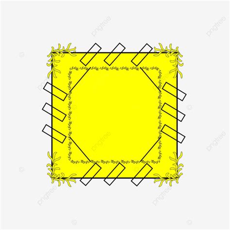 Yellow Witb Black Text Box Banner Border Quotes Frame Vector Yellow Text Box Border PNG And