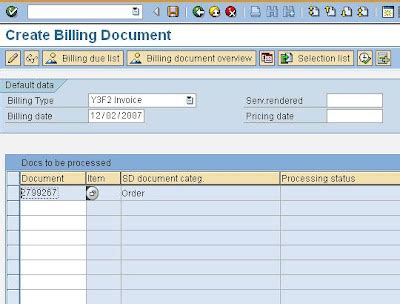 Sap E Mory Sap Vf Create Billing Document
