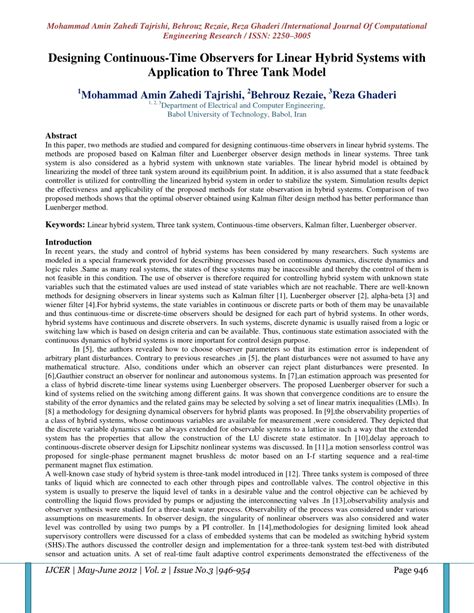 Pdf Designing Continuous Time Observers For Linear Hybrid Systems With Application To Three