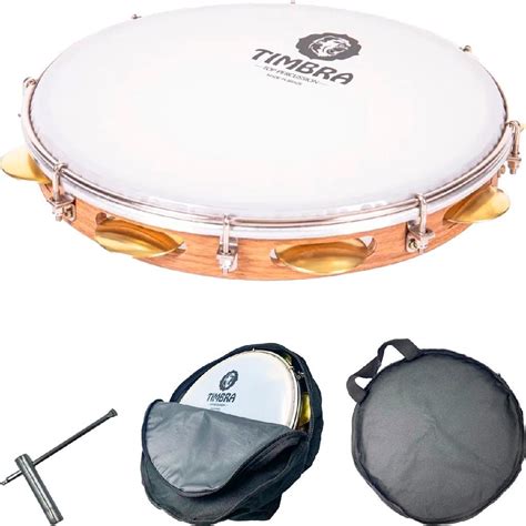 Pandeiro Profissional Em Madeira 11 Polegadas Timbra Cm Capa Shopee Brasil