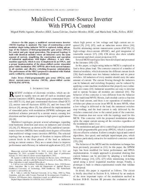 pdf multilevel current source inverter with fpga control