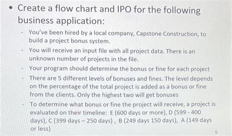 Solved Create A Flow Chart And Ipo For The Following Bus