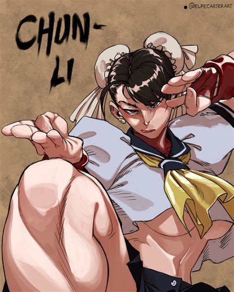Chun Li And Kasugano Sakura Street Fighter Drawn By Elfecarterr Danbooru