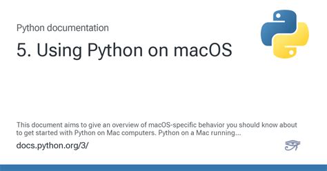 5 Using Python On Macos — Python 3150b4 Documentation