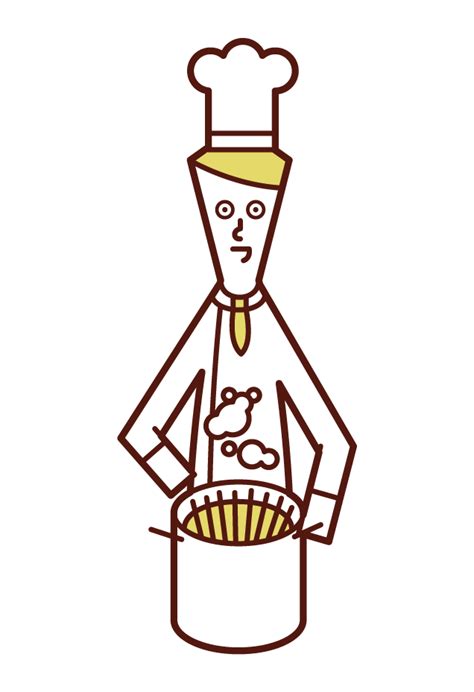 요리사 남성가 파스타를 요리하는 그림 무료 일러스트 소재집 Kukukeke