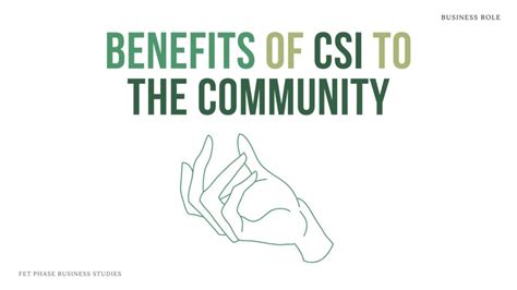 Discover The Benefits Of Csi To The Community Grade 12
