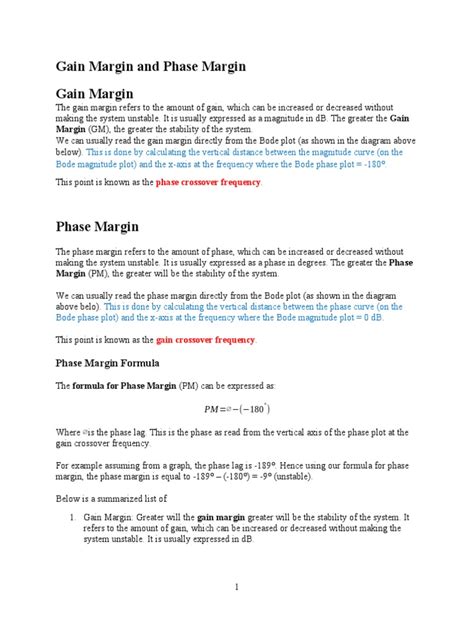 8 Gain Margin And Phase Margin Download Free Pdf Electronics
