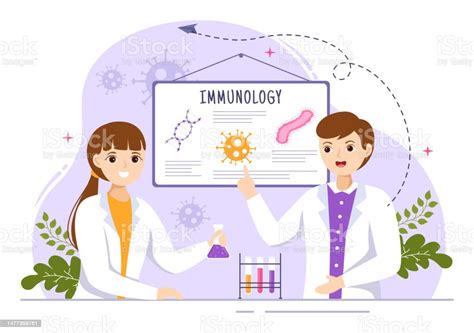 만화 손으로 그린 템플릿에서 감염과 유해 박테리아를 제거하는 데 도움이 되는 사람들의 면역 보호 시스템과 면역학 그림 건강관리와 의술에 대한 스톡 벡터 아트 및 기타 이미지