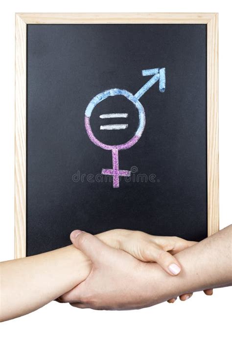 Slate Mixing Symbols Of Man And Woman Sex Sign As A Metaphor Stock