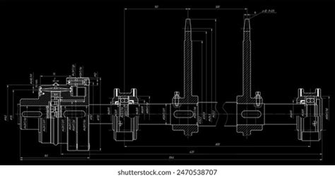 Assembly Drawing Drive Shaft Coupling Vector Stock Vector Royalty Free 2470538707 Shutterstock