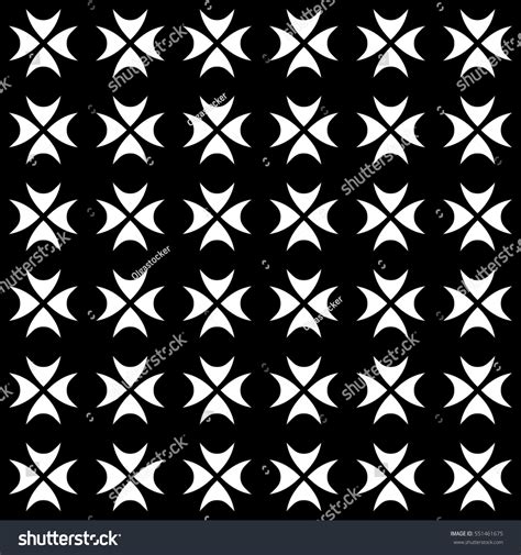 Vector Monochrome Seamless Pattern Simple Dark Stock Vector Royalty