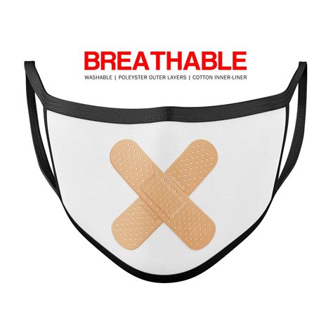 Band Aid Face Mask Unisex Reusable Washable 3 Layer 100 Etsy