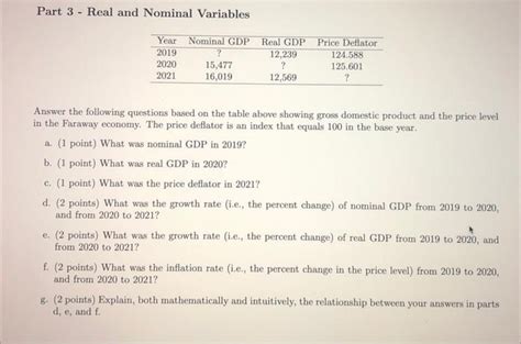 Solved Part Real And Nominal Variables Answer The Chegg