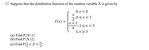 Solved Suppose That The Distribution Function Of The Chegg