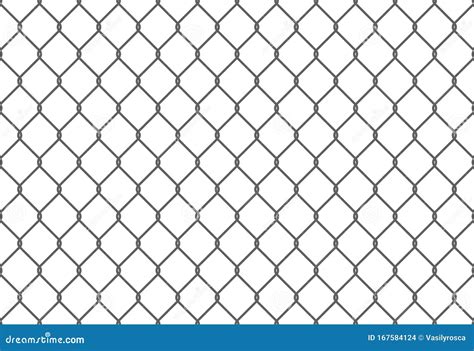 Seamless Metal Chain Link Fence Wire Vector Fence Pattern Texture
