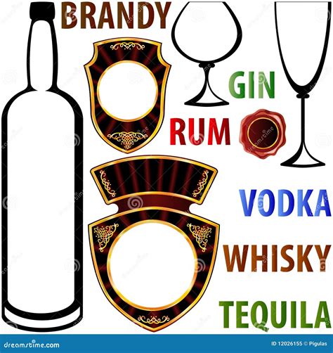 Escritura De La Etiqueta Para Las Bebidas Alcohólicas Ilustración Del Vector Ilustración De