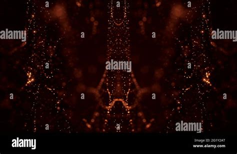gold loopable abstract particle background with depth of field glow