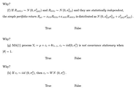 solved indicate whether the following statements are true or