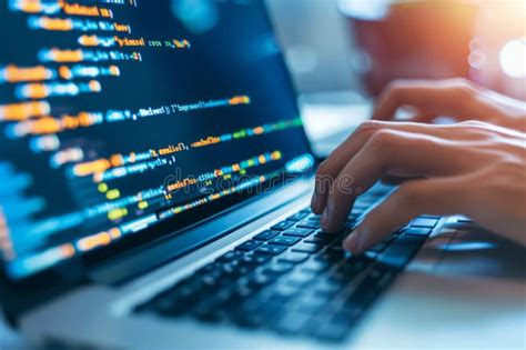 Developers Hands Typing Code On Laptop Stock Illustration Illustration Of Code Software