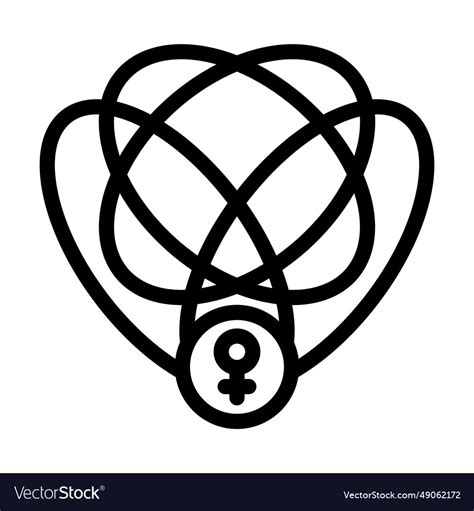 Intersectional Feminism Woman Line Icon Royalty Free Vector