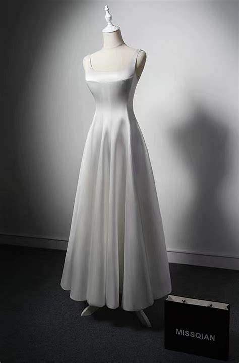Simple Evenging Dress Off Shoulder Graduation Dresswhite Party Dress