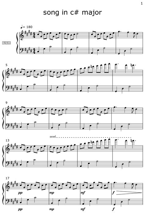 Song In C Major Sheet Music For Piano