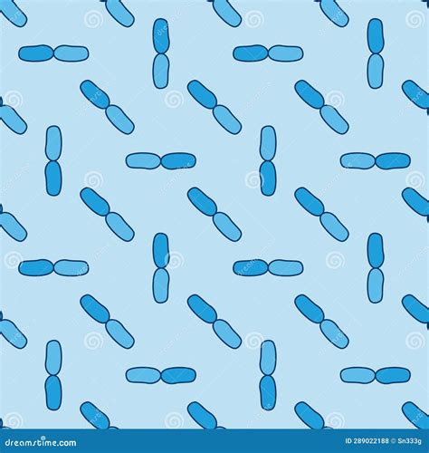 Bacilli Vector Bacteria Concept Blue Seamless Pattern Stock