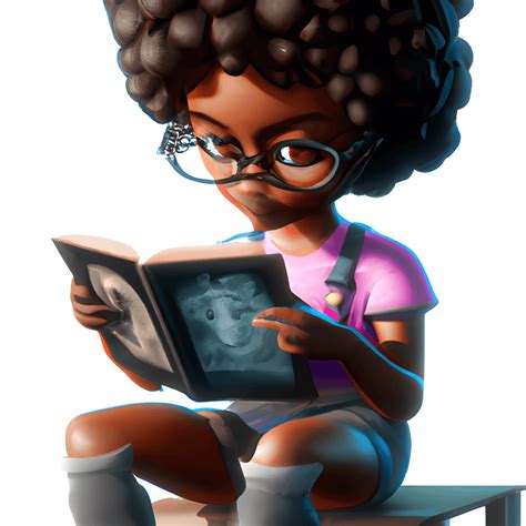 Cute Black Pixar Style Girl With Curly Hair · Creative Fabrica