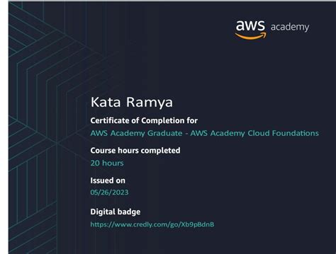 🚀 Excited To Share Achievement 🚀 I Have Successfully Completed The Aws… Kata Ramya