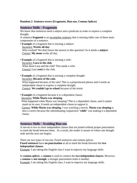 Writing Handouts 2 2 Pdf Semantics Linguistics
