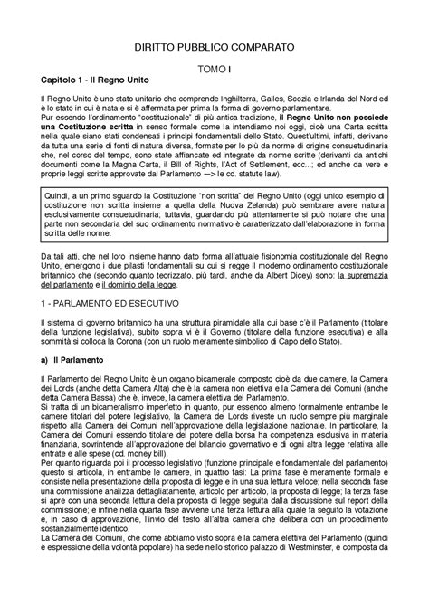 Riassunto Di Diritto Pubblico Comparato Dispense Di Diritto Pubblico