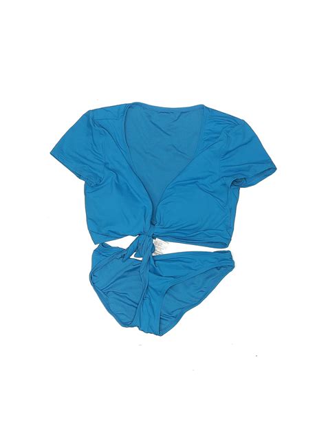 Michael Michael Kors Solid Blue One Piece Swimsuit Size S 70 Off