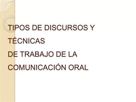Tipos De Discursos PPT