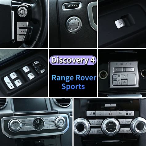 알루미늄 합금 자동차 창문 유리 리프트 버튼 트림 커버 스티커 랜드로버 디스커버리 4 레인지로버 스포츠카 액세서리