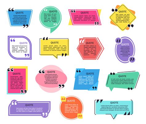 Quote Frames Quotes Box Frame With Quotation Marks Headline And Text