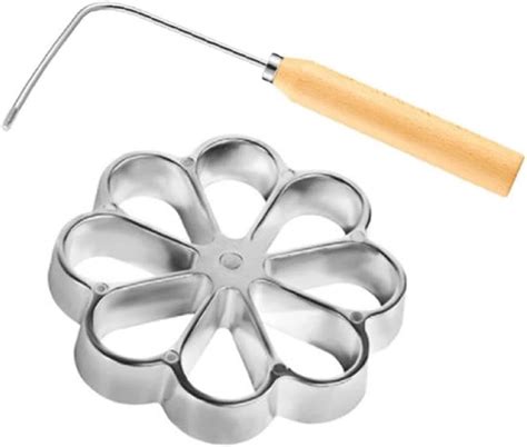 1 Set Cast Rosette Iron Mold Set Bunuelos Mold With Handle