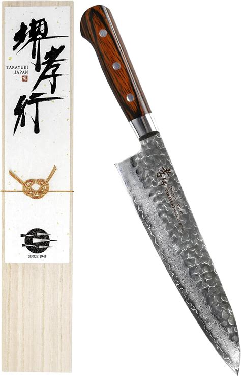 Amazon｜堺孝行 【プロの料理人が愛用する包丁ブランド】 ダマスカス 牛刀 包丁 210mm 45層 Aus10 鏡面加工 万能包丁 日本