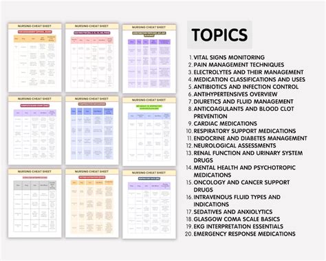 Nursing Cheat Sheet Bundle Study Guide Medication Lab Values