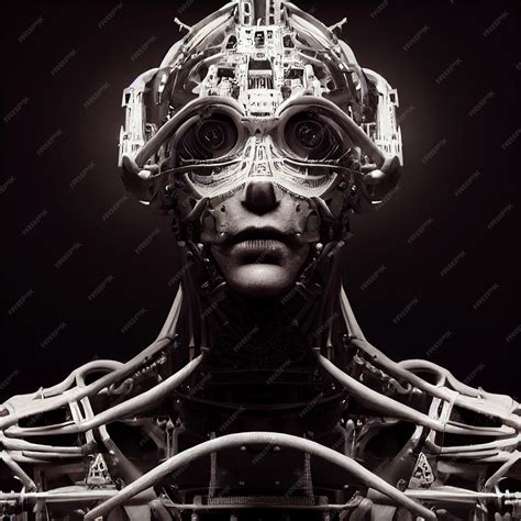 Premium Photo Cyberpunk Cyborg Robot Futuristic Portrait 3d Rendering