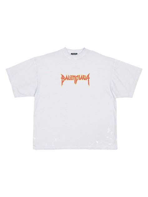 Balenciaga Metal Oversized Tshirt In White Lyst