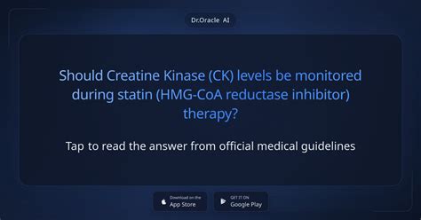 Should Creatine Kinase Ck Levels Be Monitored During Statin Hmg Coa