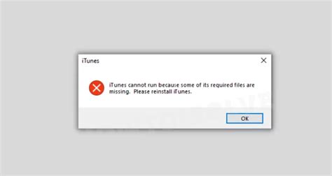 Itunes Cannot Run Because Some Of Its Required Files Are Missing Here