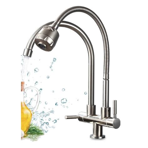 ก๊อกอ่างล้างจานสแตนเลสแท้ รุ่น 2หัว Rabbit Rab22 Thaipick