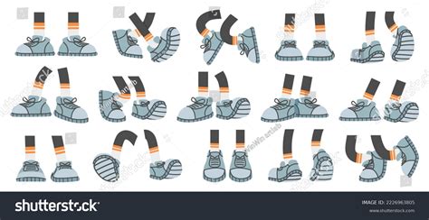 Cartoon Foots Sneakers Comic Legs Shoes Stock Vector Royalty Free