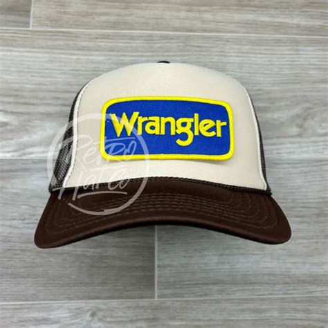 Wrangler Blue Patch On Brownbeige Meshback Trucker Hat
