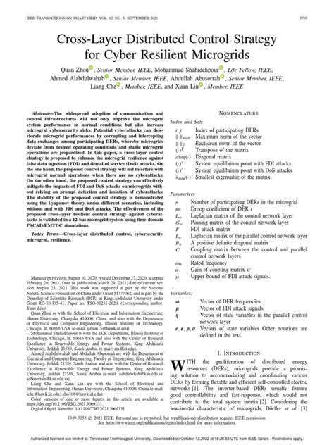 Cross Layer Distributed Control Strategy For Cyber Resilient Microgrids